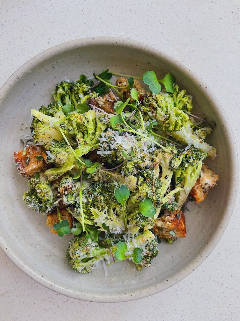 Roasted Broccoli Caesar Salad - Wu Haus